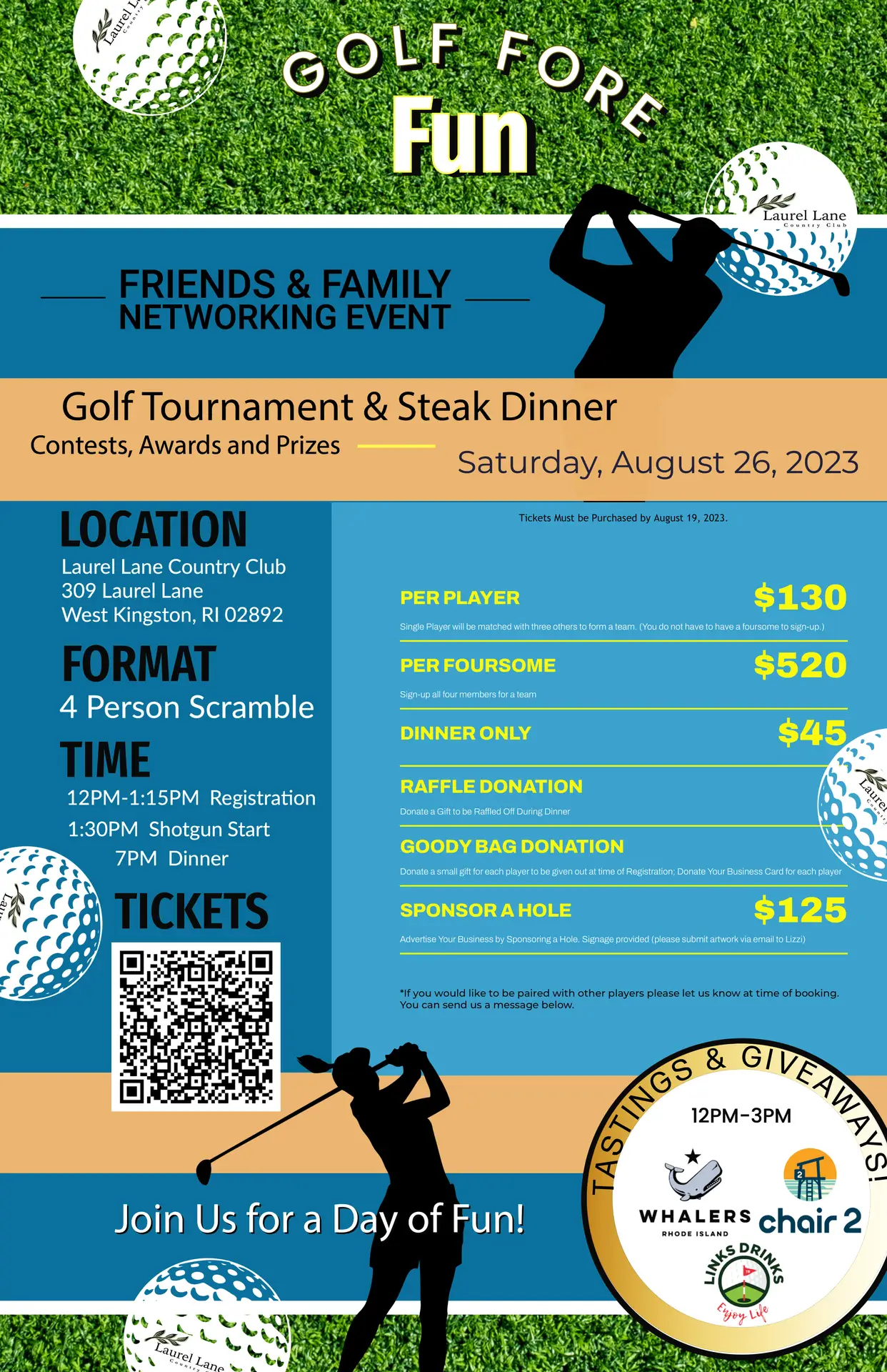 GOLF FORE FUN Family & Friends Networking Event, Saturday, August 26 ...