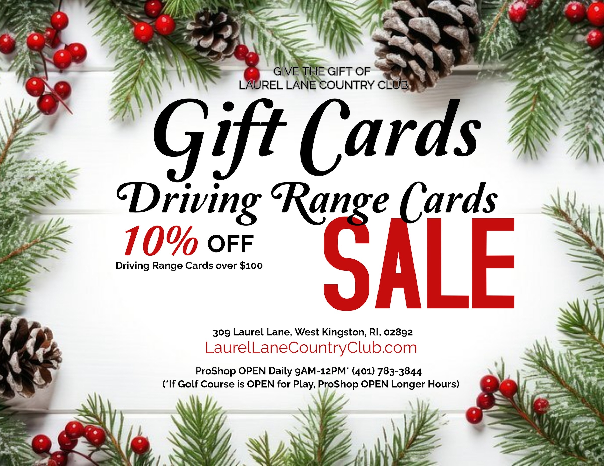 Give the Gift of Golf! Gift Cards & Driving Range Cards Available ...