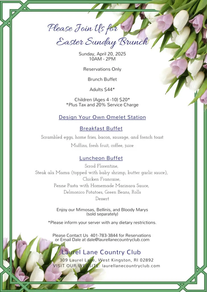 Join Us for Easter Sunday Brunch, April 20, 2025 | Public Golf RI ...